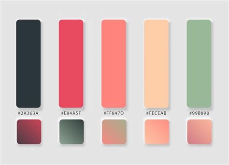 Rgb 16진수 벡터의 다양한 색상 팔레트의 벡터 색상 팔레트 조합 프리미엄 벡터