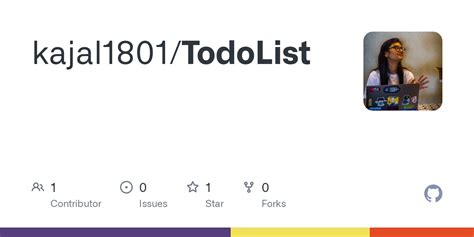 GitHub Kajal1801 TodoList