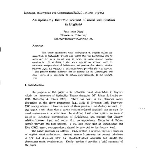 An Optimality Theoretic Account Of Nasal Assimilation In English Acl Anthology