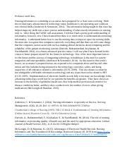 Week Informatics Skills Docx Professor And Class Nursing Informatics Is Something We As