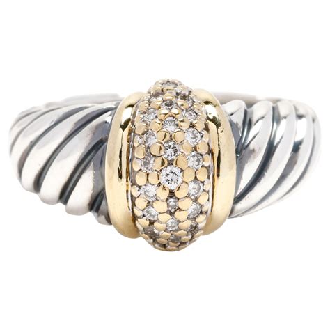 David Yurman Cable Wrap Ring 18k Yellow Gold With Morganite And