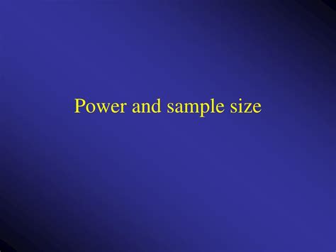 PPT Power And Sample Size PowerPoint Presentation Free Download ID