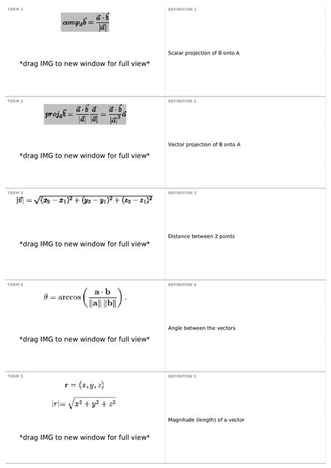 Essential Formulas Math 32a Calculus Of Several Variables Quizzes Calculus Docsity