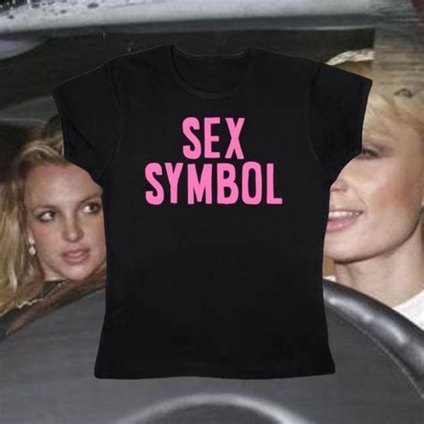 Sex Symbol Snug Fit Crop Top Funny Cute Graphic Top T For Her Y2k