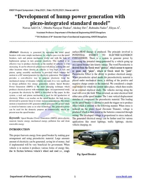 Development Of Hump Power Generation With Pdf