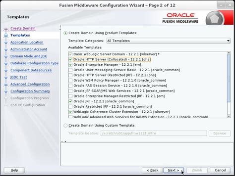 server 12c 12 2 1 using the configuration wizard