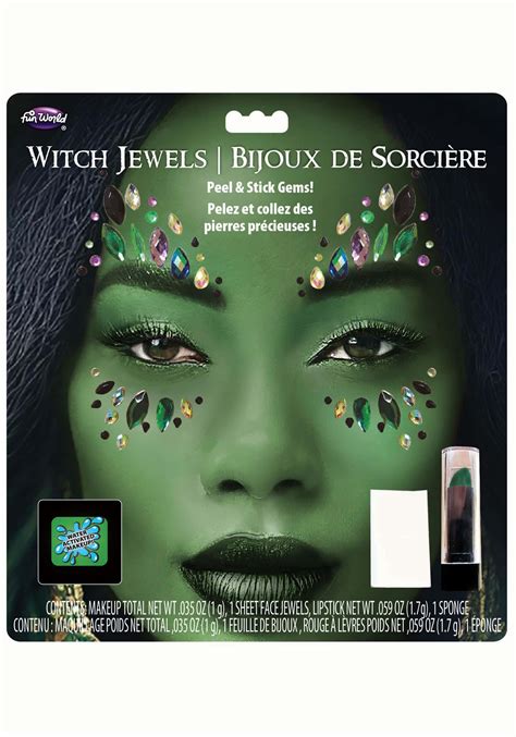 Green Witch Jewels And Makeup Costume Kit Witch Accessories