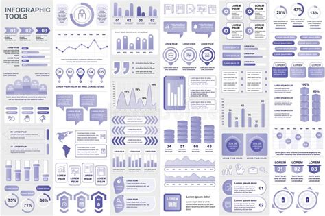 Bundle Infographic Elements Data Visualization Vector Design Template Can Be Used For Steps