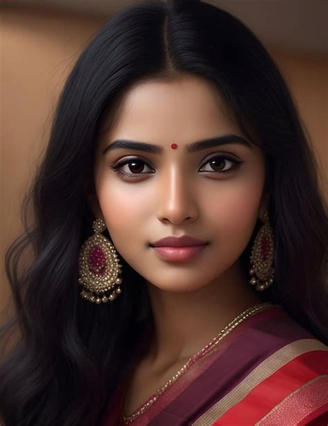 Premium Ai Image A Stunning Stylish Indian Girl With Beautiful Sari