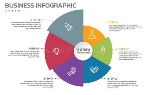 Visual Data Presentation Cycle Diagram With 6 Options Stock Vector Illustration Of Element
