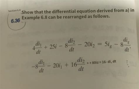 Solved Section 6 4 Show That The Differential Equation Chegg Com