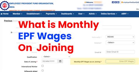 Monthly Epf Wages On Joining Means