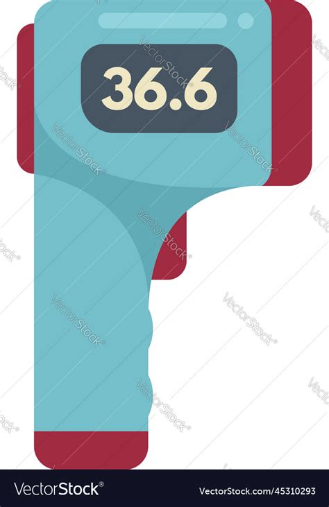 Gun Thermometer Icon Flat Laser Sensor Royalty Free Vector