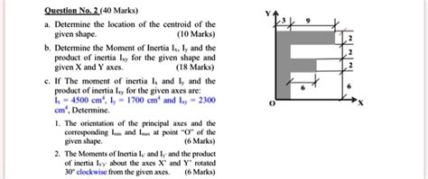 A Determine The Location Of The Centroid Of The Given Shape 10 Marks B Determine The Moment