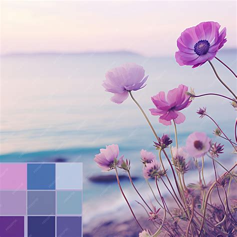 Paleta De Cores Que Combinam Azul Pastel E Lavanda Imagem Premium Gerada Com Ia