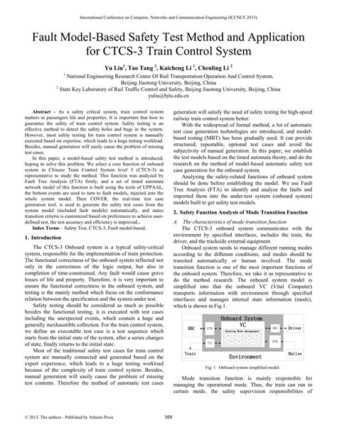 pdf fault model based safety test method and application for ctcs 3