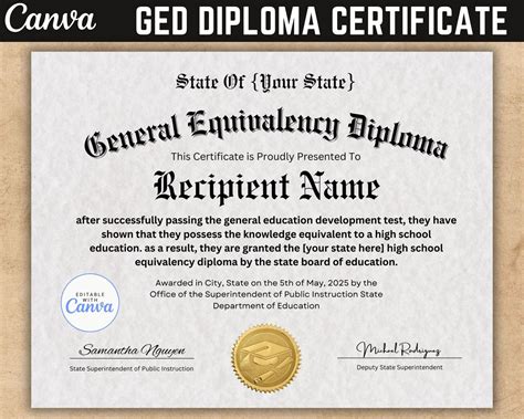 Free Printable Ged Diploma Template Template Samples