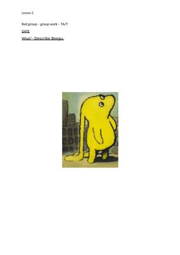 Beegu Character Description Year 1 5 Lessons Teaching Resources