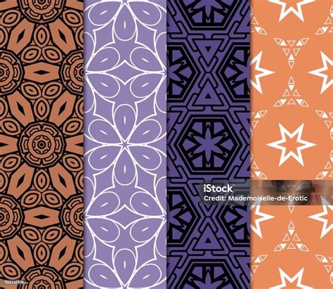 세트 장식 민족 장식입니다 원활한 벡터 일러스트입니다 직물에 인쇄에 대 한 Scrapbooking 벽지 커버 페이지도 서 종이 0명에 대한 스톡 벡터 아트 및 기타 이미지