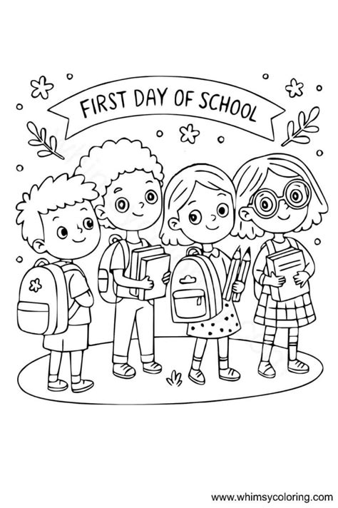 26 Free First Day Of School Coloring Pages Whimsy Coloring