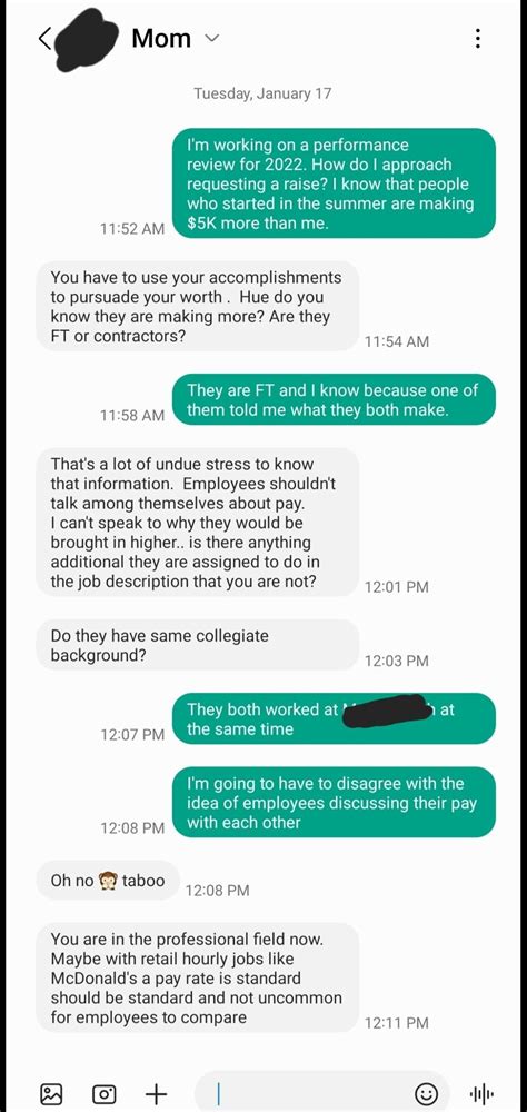 I Asked My Mother Who Works In Hr For Advice And She Told Me That