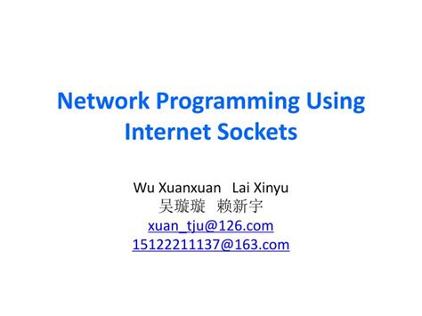 Ppt Network Programming Using Internet Sockets Powerpoint