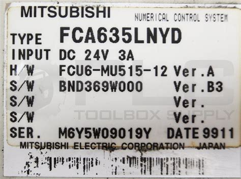 Mitsubishi Fca635lnyd Numerical Control System W Lcd Display And Connectors Plc Toolbox Supply