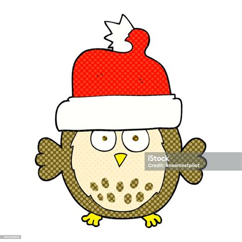 크리스마스 모자를 쓰고 자유형 그려진 만화 올빼미 귀여운에 대한 스톡 벡터 아트 및 기타 이미지 귀여운 기이함 낙서