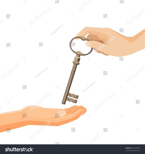 Process Passing Keys Hand Hand Vector Stock Vector Royalty Free