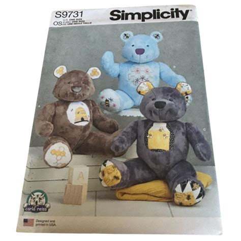 Simplicity Sewing Pattern S9731 Memory Bear Plush Toy By Carla Reiss 18 Uncut Etsy