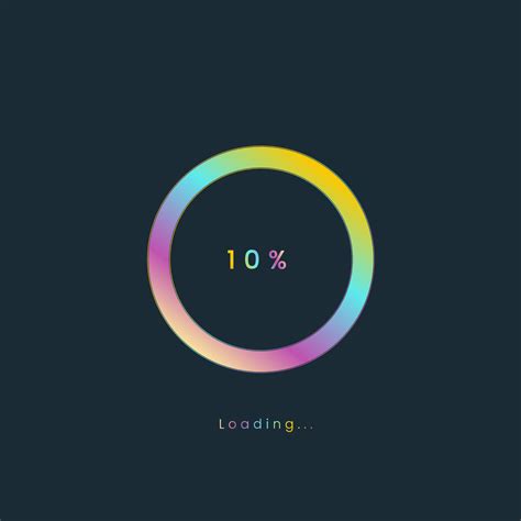 10 Percent Rainbow Loading Bar Luplouad User Interface Colorful Futuristic Loading Symbol