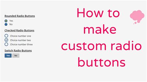 How To Make Custom Radio Buttons In Css Youtube