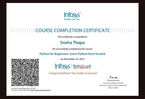 Sneha Thapa On Linkedin Infosys Infosysspringboard Python