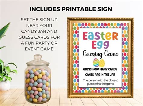 Guess How Many Easter Eggs Are In The Jar Easter Guessing Game Tpt