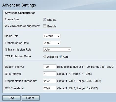 Advanced Wireless Settings On The RV110W Cisco