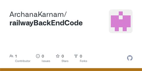 GitHub ArchanaKarnam RailwayBackEndCode