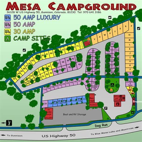 Campground Map Mesa Campground Gunnison