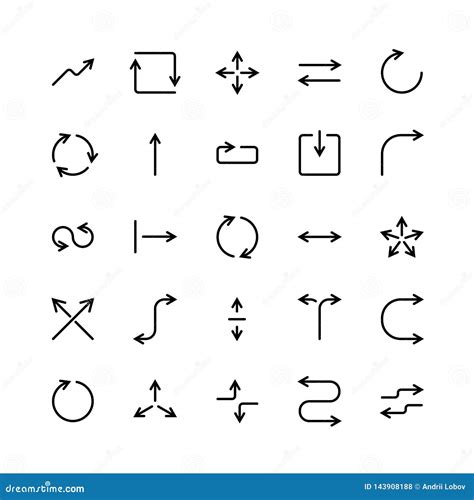 Arrows Line Icons Set Arrow Website App Line Stroke Business Analysis