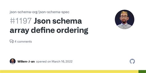 Json Schema Array Define Ordering · Issue 1197 · Json Schema Org Json Schema Spec · Github