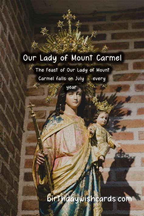 Feast Of Our Lady Of Mount Carmel 16 July Birthday Wish Cards