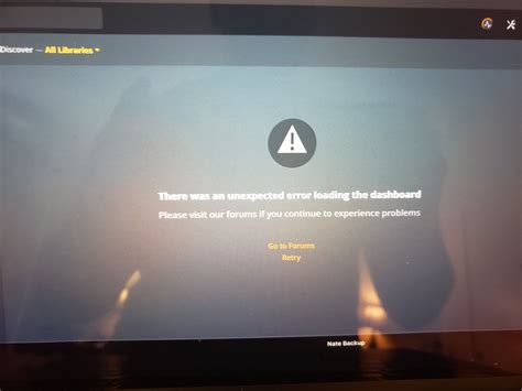 Unexpected Error Plex