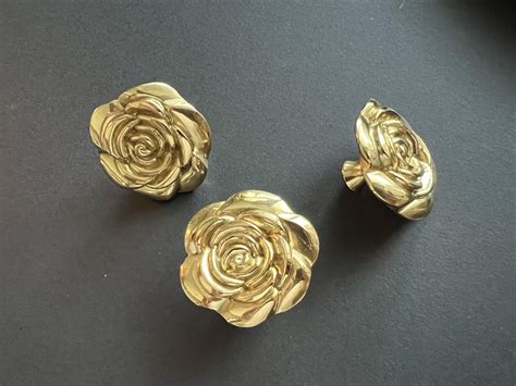 Brass Flower Knobs Pulls Handles Dresser Knobs Gold Cabinet Knobs