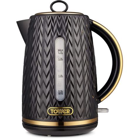 Tower T10052blk Jug Kettle Removable Filter Rapid Boil 3000w Black And