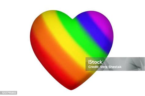 하트 Lgbtq 커뮤니티 무지개 깃발 색상 패턴 흰색 배경 고립 닫기 Lgbt 자부심 기호 레즈비언 게이 등 사랑 기호 로고