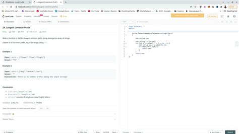 LeetCode Longest Common Prefix YouTube