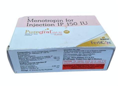150iu Menotropin Injection Packaging Type Box Dose As Directed By