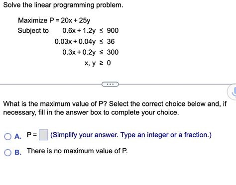 Solved Solve The Linear Programming Problem Maximize