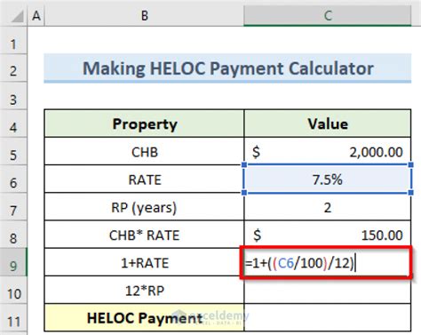 How To Make Heloc Payment Calculator Using Principal And Interest In Excel