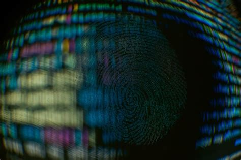 Premium Photo Nice Fingerprint On The Crumpled Background Of The Code