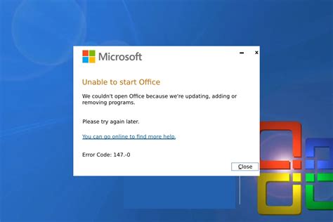 5 soluciones código de error de microsoft office 147 0
